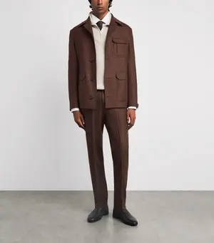 Corneliani Virgin Wool-blend Slim Tailored Trousers