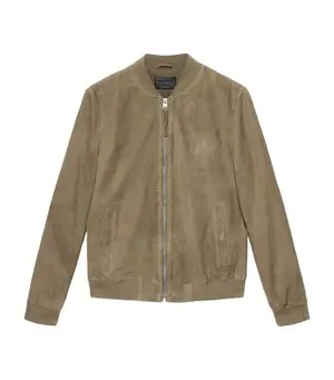 ALLSAINTS Suede Morten Bomber Jacket - Green
