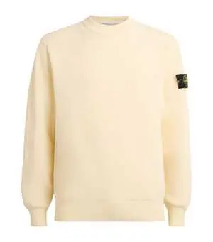 Stone Island Ribbed Compass Patch Sweatshirt - Ivory