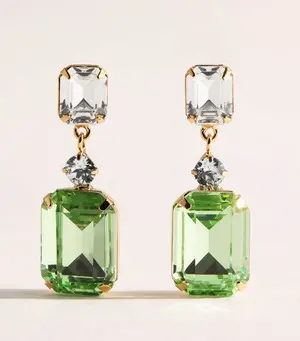 JENNIFER BEHR Yellow Gold-plated Justine Drop Earrings - Green