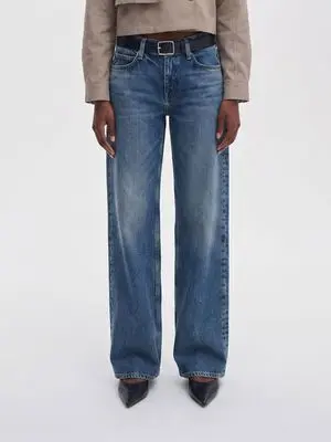 Rag & Bone Logo Patch Straight-leg Jeans - Blue