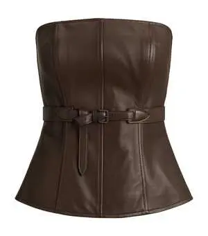 Ralph Lauren Lambskin Jenevieve Bustier Top