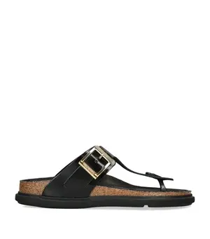 BIRKENSTOCK Patent Leather Gizeh Sandals - Black