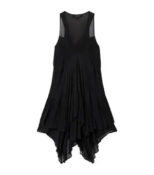 ALLSAINTS Gretel Asymmetric Tiered Midi Dress