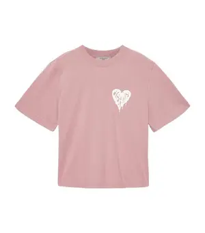 ALLSAINTS Organic Cotton Dripping Heart Logo T-shirt - Pink