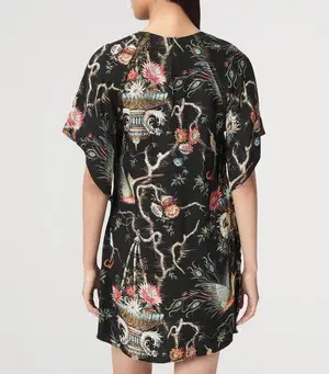 ALLSAINTS Xena Printed Mini T-shirt Dress - Black