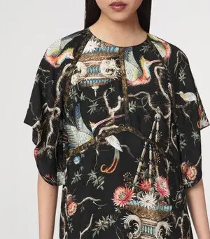 ALLSAINTS Xena Printed Mini T-shirt Dress - Black