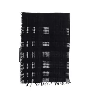 Faliero Sarti Checked Fringed Scarf - Black