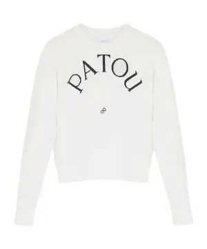 PATOU Logo Intarsia Knit Sweater - White