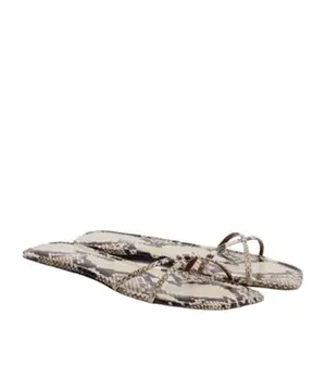 Paris Texas Biarritz Snake-effect Leather Sandals - Nude