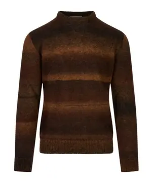 Corneliani Long-sleeved Sweater With High Neck And Ribbed Trim