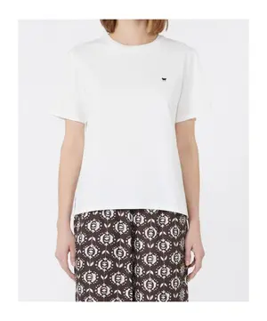 Max Mara Butterfly Logo Embroidered Crewneck T-shirt
