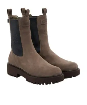 Brunello Cucinelli Monili Suede Chelsea Boots - Brown