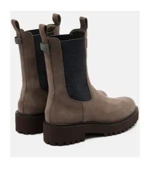 Brunello Cucinelli Monili Suede Chelsea Boots