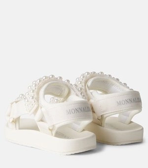 Monnalisa Faux Pearl-embellished Sandals