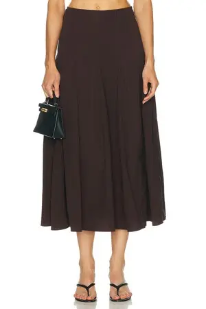 A.L.C. Tali Pleated Midi Skirt - Ganache