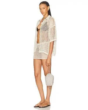 Savette Macrame Pouch Bag - Bone