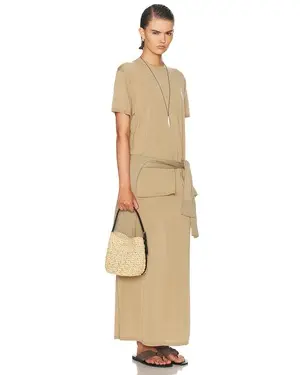TOTEME Small Belted Raffia Tote Bag - Natural