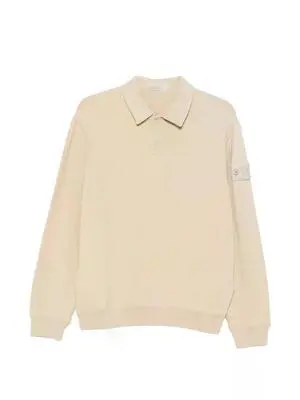 Stone Island Logo-patch Long-sleeve Polo Shirt - Neutrals