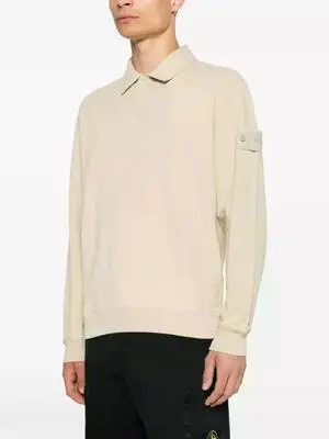 Stone Island Logo-patch Long-sleeve Polo Shirt