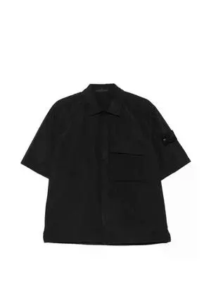 Stone Island Logo-patch Short-sleeve Shirt - Black