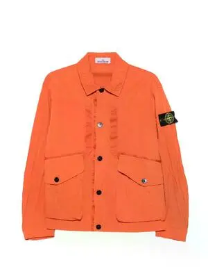 Stone Island Logo-patch Shirt Jacket - Orange