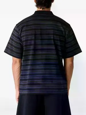 Sacai Striped Zip-neck Polo Shirt