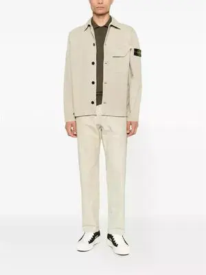 Stone Island Logo-patch Chest-pocket Shirt Jacket