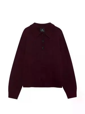 ANINE BING Lee Polo Sweater - Red