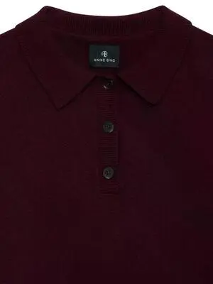 ANINE BING Lee Polo Sweater - Red