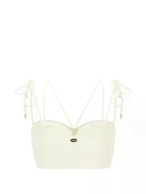 MAISON ANAMI Ruched Detail Bikini Top - Neutrals