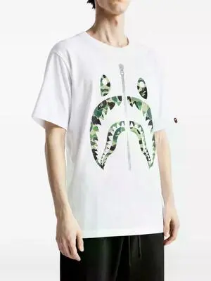 A BATHING APE Shark Camo-print T-shirt - White