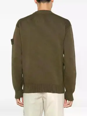 Stone Island Logo Patch Crew Neck Sweater - Green