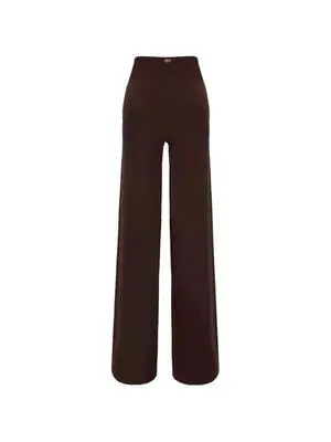 MAISON ANAMI Logo-plaque Wide-leg Trousers - Brown