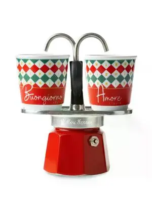 BIALETTI Mini Express Damier Espresso Set - Red