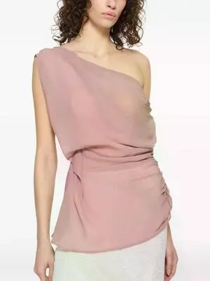 Paris Georgia One-shoulder Ruched Top