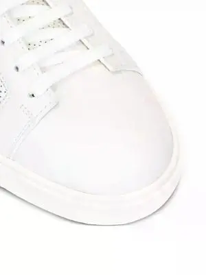 Santoni Perforated Leather Sneakers - White