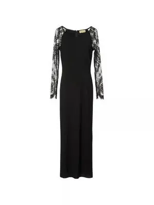 Valentino Garavani Lace-panel Long-sleeve Maxi Dress