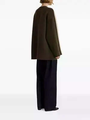 Alberta Ferretti Two-tone Button-up Wool Short Coat