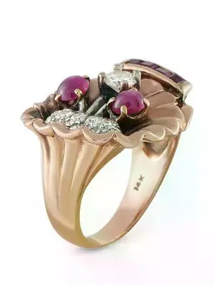 LB EXCLUSIVE 14k Rose Gold Ruby And Diamond Ring