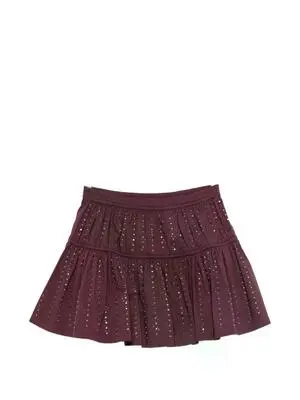 Maje Sequin-embellished Ruffled Mini Skirt - Red