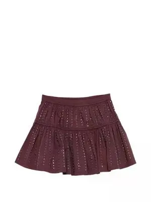 Maje Sequin-embellished Ruffled Mini Skirt - Red