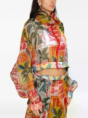 AMIR SLAMA Graphic-print Cropped Jacket