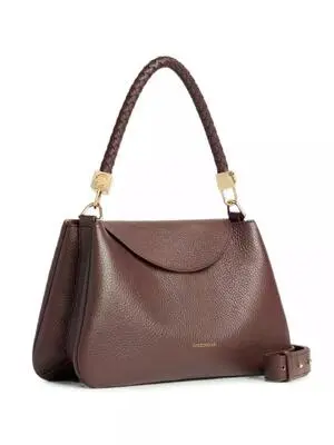 COCCINELLE Tiggy Braided-handle Pebbled Leather Tote Bag - Brown