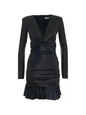 Elisabetta Franchi Ruffled-hem Mini Dress - Black