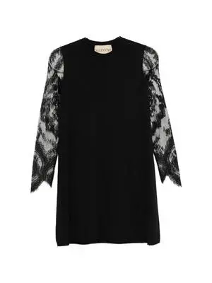 Valentino Garavani Lace-sleeve Mini Dress - Black