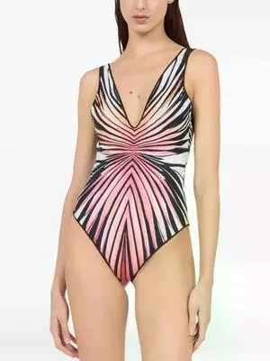 Roberto Cavalli Printed V-neck One-piece Swimsuit