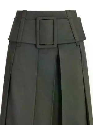 PATOU Belted Pleated Midi Skirt