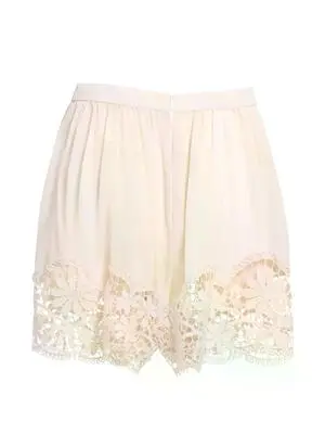 Elie Saab Macramé Silk Shorts
