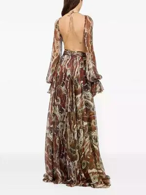 Roberto Cavalli Butterfly-print Maxi Dress